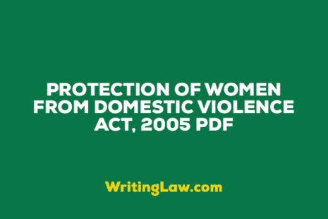 Protection of Women From Domestic Violence Act, 2005 PDF Download