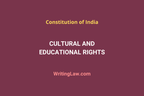 Cultural and Educational Rights Under the Indian Constitution