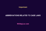 Important Legal Abbreviations Related to Case Laws